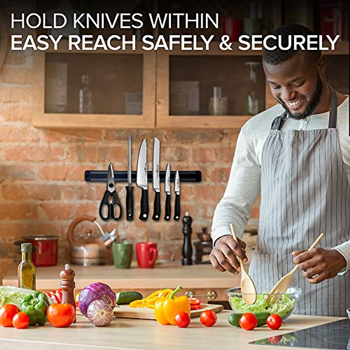 Kitchavo Magnetic Knife Strip Set Of 2 13 Inch Magnetic Knife Holder Tool Rack Storage Display Organizer Multipurpose Kitchen Bar Easy Install