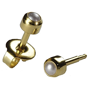 Ear Piercing Earrings 6 Pairs of 4mm 16ga Thick Post Gold Studex Studs Hypoallergenic