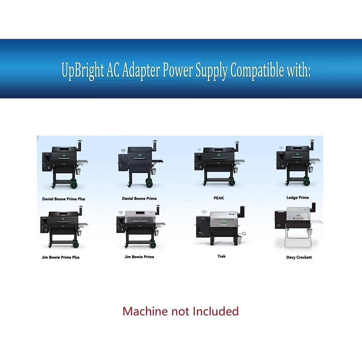 UpBright 12V 10A Cigaretee Lighter Plug AC/DC Power Converter Adapter Compatible with GMG Green Mountain Grills DB/JB Davy Crockett P-1001 P-1012 GMG-ADP10A P-1266 P-1283 P-1295 P-1235 Power Supply