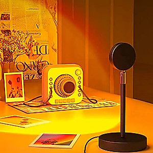 Balkwan Sunset Lamp Projection Rotation Rainbow Lamp Led Romantic Visual Led Light Network Red Light with USB Modern Floor Stand Night Light Living Room Bedroom Decor (Sunset Red)