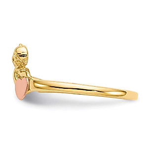 14K Two-tone Angel & Satin Heart Ring QK3891