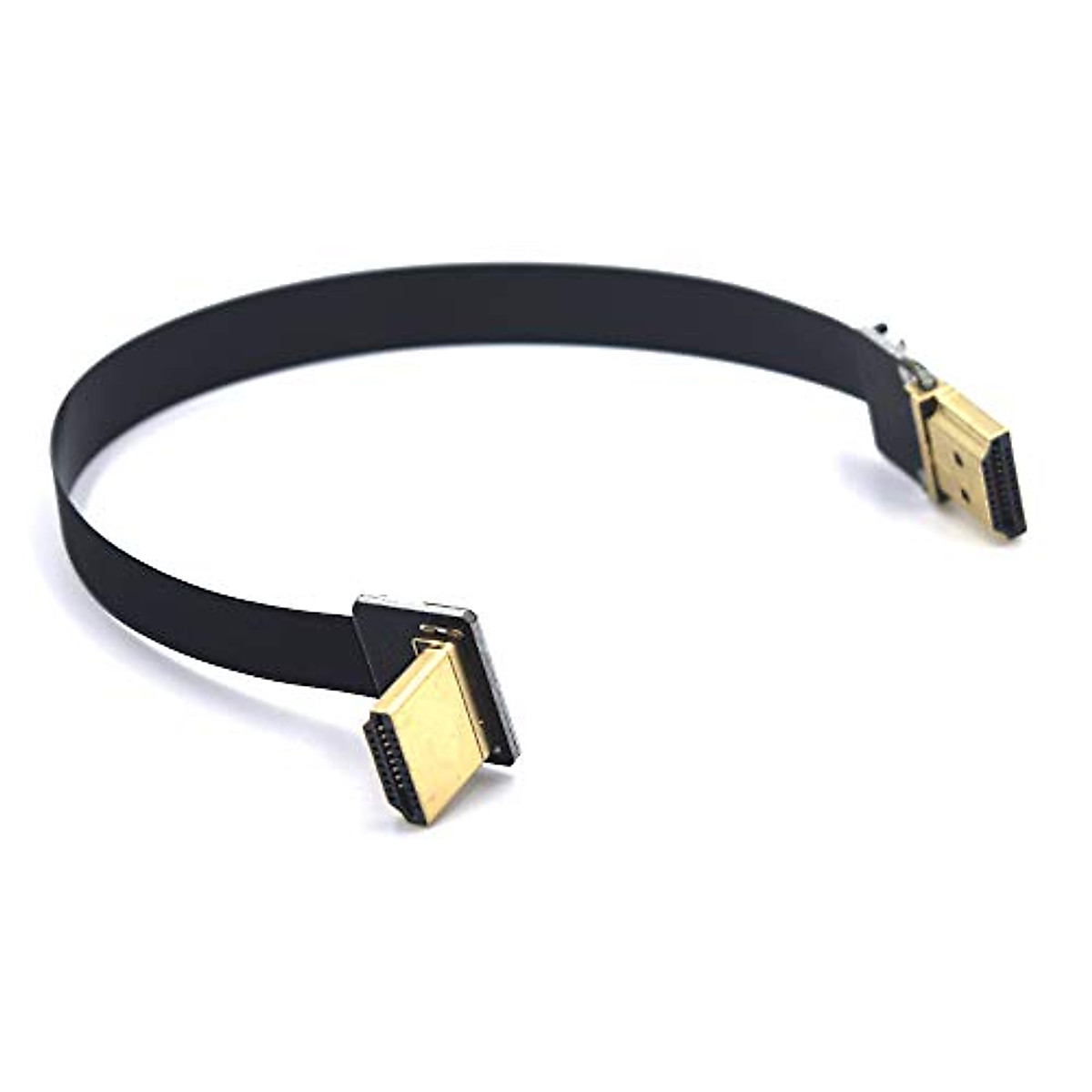 Kework FPV HDMI Cable, 20cm FPV HDMI Slim Flat Cable, 90 Degree Upward Standard HDMI Male Interface to Standard HDMI Male Interface for RED BMCC FS7 C300 (Single Upward)