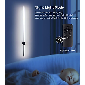 Battery Operated Wall Sconces with Remote Control, USB Rechargeable Wall Sconce Set of Two, Dimmable LED Wall Lights Indoor, 360° Rotate Cordless Wall Lamp for Living Room Bedroom Hallway, Black, 40In