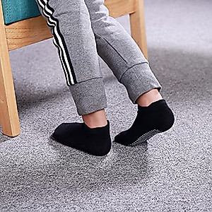 Tenpluszero 12 Pairs Anti Slip Baby Ankle Socks with Non Skid Grips for Toddler Kids Boys Girls (12Pairs - Black,White,Grey, 18-36 Mouths)