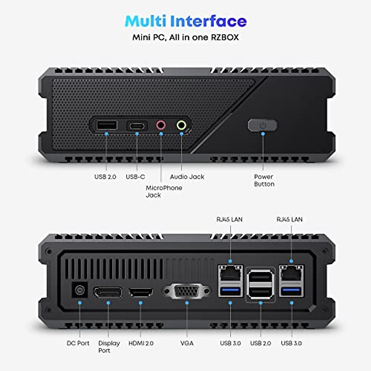 CHUWI RzBox Mini Pc,Windows 11 Mini Computer,16GB RAM 512GB SSD,AMD Ryzen 7 5800H Processor, Vega 8 Graphics, Dual Gigabit RJ45 LAN, WiFi 6, BT5.2, 4K@60Hz Output,USB-C,Support Triple Screen Display