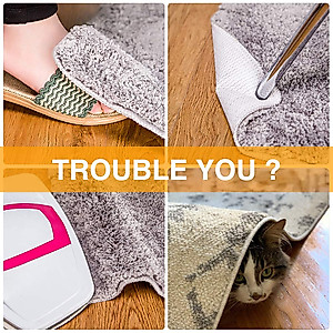 Home Techpro Rug Pad Gripper, Non Slip Washable Grippers for Rug, “Vacuum TECH” - New Materials to Anti Curling Rug Pads : Keep Your Rug in Place & Make Corner Flat and Easily Peel Off