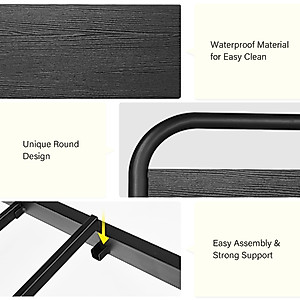 Catrimown Full Size Bed Frame with Wood Headboard, Metal Bed Frame with Under Bed Storage, Black Bed Frame with 20 LED Light Modes, Noise Free, No Box Spring Needed, Black