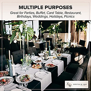 ZIMPLEWARE Premium Black Plastic Table Cloth Disposable (6 Pk) Plastic Tablecloths for Rectangle Tables (54in x 108in) Party Table Cloths Disposable for 6ft to 8ft Rectangle Tables