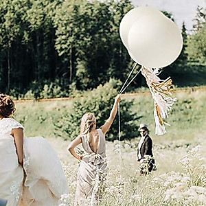 36 Inch Latex Round White Balloons(Premium Helium Quality),Giant Balloons for Photo Shoot/Birthday/WeddingParty/Festivals/Event Decorations(12PCS)