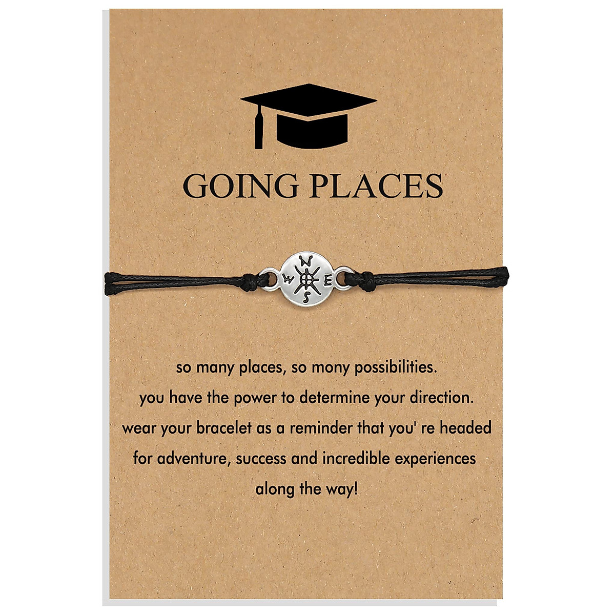 RZKING Graduation Gifts for Her Compass Bracelet Class of 2024 College Graduation Presents for Classmates Bestie Sister (Going Places: Compass)