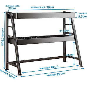 LONONE Black Stainless Steel Dish Drying Rack Over Sink Dish Drainer Drying Rack Kitchen Aid Dish Drying Rack with Drainboard,65cm/25.59in