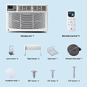 Acekool 8000 BTU Smart Window Air Conditioner, Window AC Unit with Remote/App Control and Dehumidification Function, Energy Savings, Quiet Operation, Cools 350 Sq.ft, 110-115V