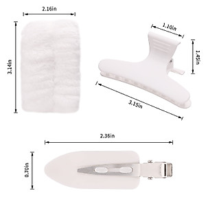 CGBARBER Spa Headbands for Washing Face, Wash Spa Yoga Sports Shower Head Band Terry Towel Cloth Hair Band for Skin Care, Makeup Removal Wrist Washband Hairpin Set (White)