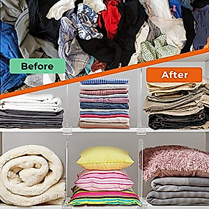 8Pcs Clear Acrylic Shelf Dividers for Closet Organization Transparent Closet Shelf Divider Organization to Organize Wood Closet Separator for Organization in Bedroom, Kitchen and Office Shelves…