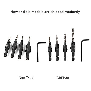 Zerodis 4Pcs HSS Drill Bit Set for Metal Hexagonal Shank Taper Drill with Hex Wrench Countersink Woodworking Tools