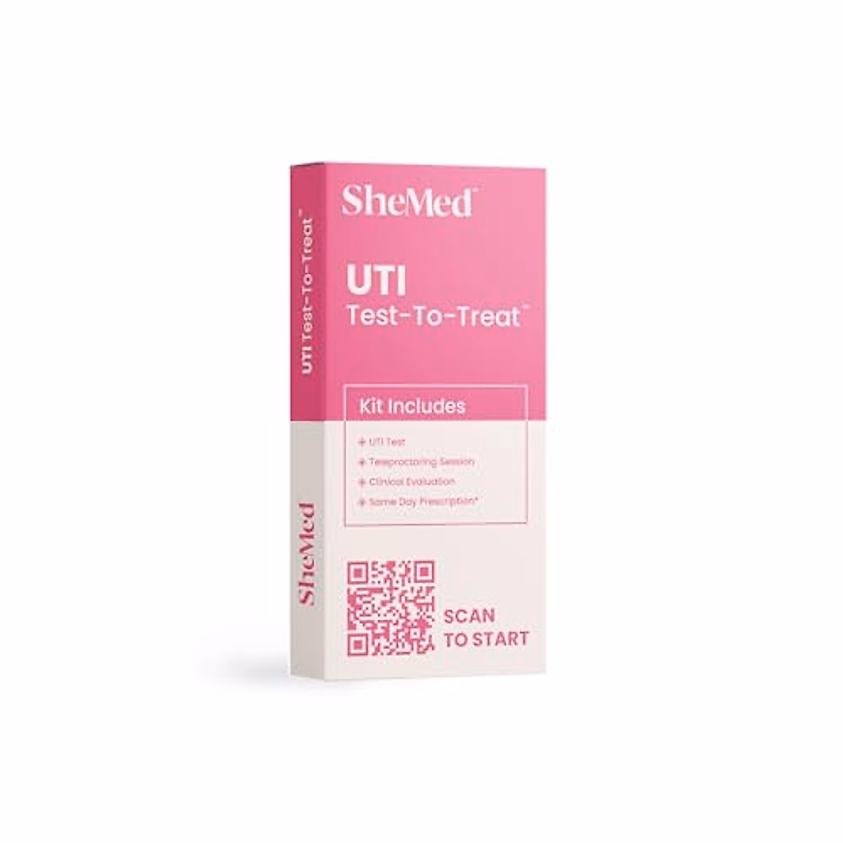 SheMed UTI Test-to-Treat Kit, Urinary Tract Infection Test, Telehealth Consult, Same-Day Prescription and Medication for UTI Treatment if Eligible - 2 Kits