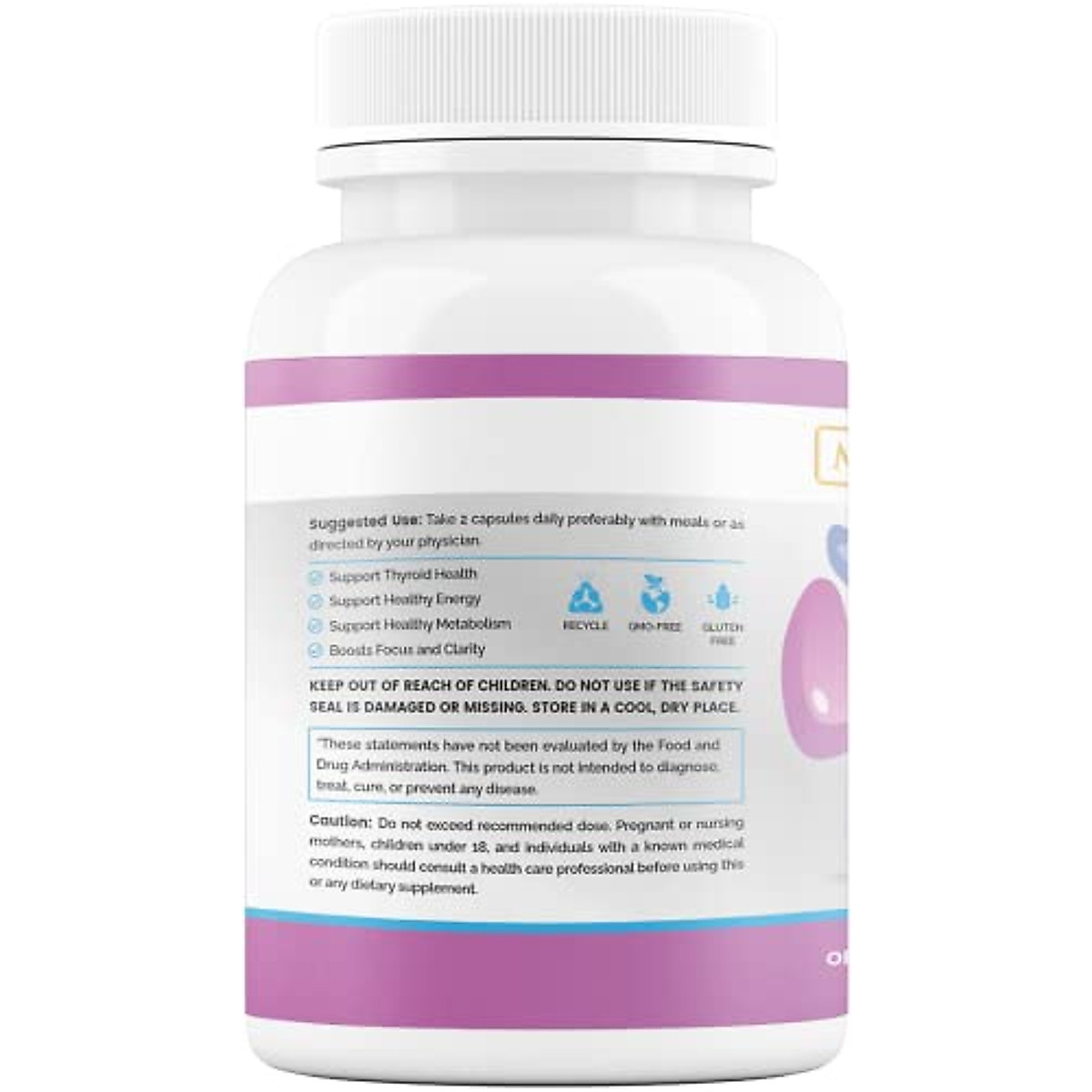 Maximize Within Thyroid Support Supplement for Women & Men - Focus, Mental Clarity & Energy with Ashwagandha Iodine Zinc Kelp Vitamin B12 L Tyrosine Selenium Copper Bladderwrack- 60 Count