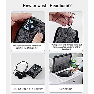 Voerou Sleep Headphones Bluetooth Headband, Cozy Band Wireless Headphones,Sleeping Headphones with Stereo Speakers-Cool Tech Gifts for Men Women,Perfects for Workout,Running,Yoga,Travel