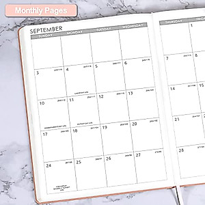 Planner 2023 - 2023 Weekly Monthly Planner, Jan 2023- Dec 2023, 8.5" x 11", Leather Cover with Thick Paper, Back Pocket with Notes Pages - Rose Gold