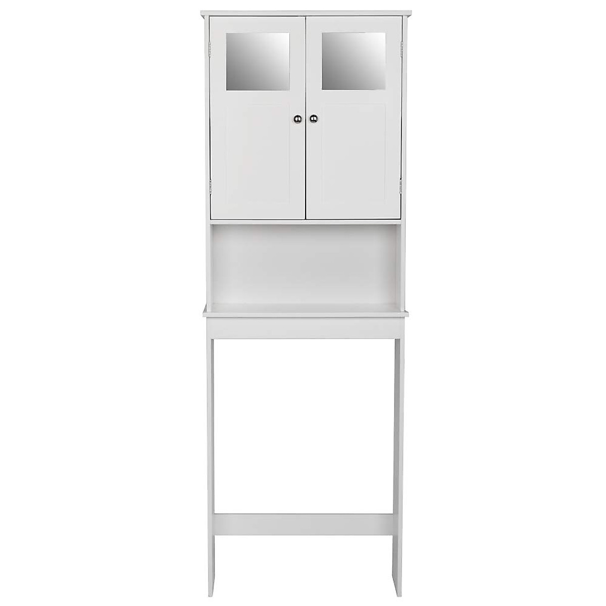 Vasitelan Bathroom Cabinet Over Toilet, Bathroom Storage Cabinet with Glass Doors and Adjustable Shelves, Over The Toilet Storage Cabinet, White