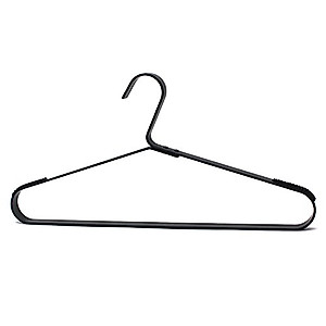 6Pack Koobay 16.5" Black King Size Aluminum Laundry Hangers Clothes Storage Coat Suit Hangers with Anti-Slip Strips