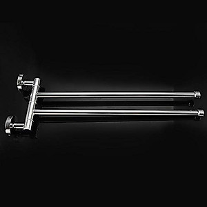 Wifehelper Swivel Towel Bar Bathroom Wall Mounted Towel Rack Swing Out Rotating Hanger Towel Holder Storage Organizer Space Saving for Bathroom(2 Arms)