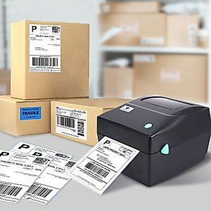 Thermal Shipping Label Printer - 150mm/s 4x6 Label Printer for Shipping Packages, Thermal Label Printer Compatible with Etsy, Shopify, Ebay, Amazon, FedEx, UPS, USPS, Support Windows and Mac, Black