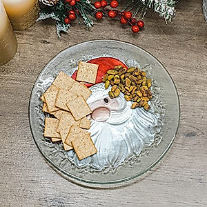 Transpac Fused Glass Santa Plate