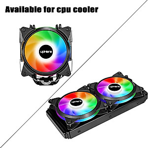 upHere 5V 3-Pack 120mm Silent PWM Intelligent Control 5V Addressable RGB Fan Motherboard Sync, Adjustable Colorful Fans with Controller T7SYC7-3