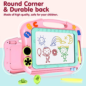 LOFEE Magnetic Drawing Doodle Board - Birthday Gift for Girls Age 1-4 - Small Travel Toy