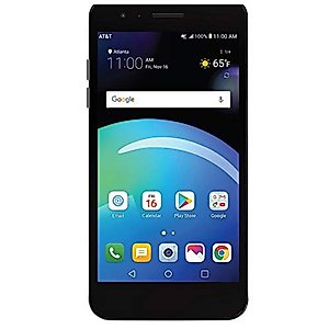 LG Phoenix 4 AT&T Prepaid Smartphone with 16GB, 4G LTE, Android 7.1 OS, 8MP + 5MP Cameras - Black