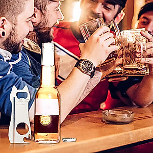 Animal Cat Shape Bottle Opener, 6 Inch Stainless Steel Flat Bottle Opener, 5 in 1 Beer Bottle Opener, Cartoon Cat Animal Cap Opener