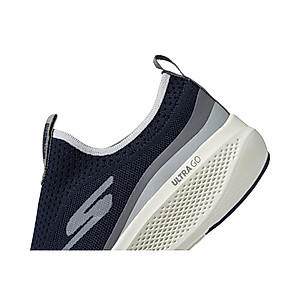 Skechers Men's GOrun Elevate-Athletic Slip-On Workout Running Shoe Sneaker with Cushioning, Navy/Grey, 11