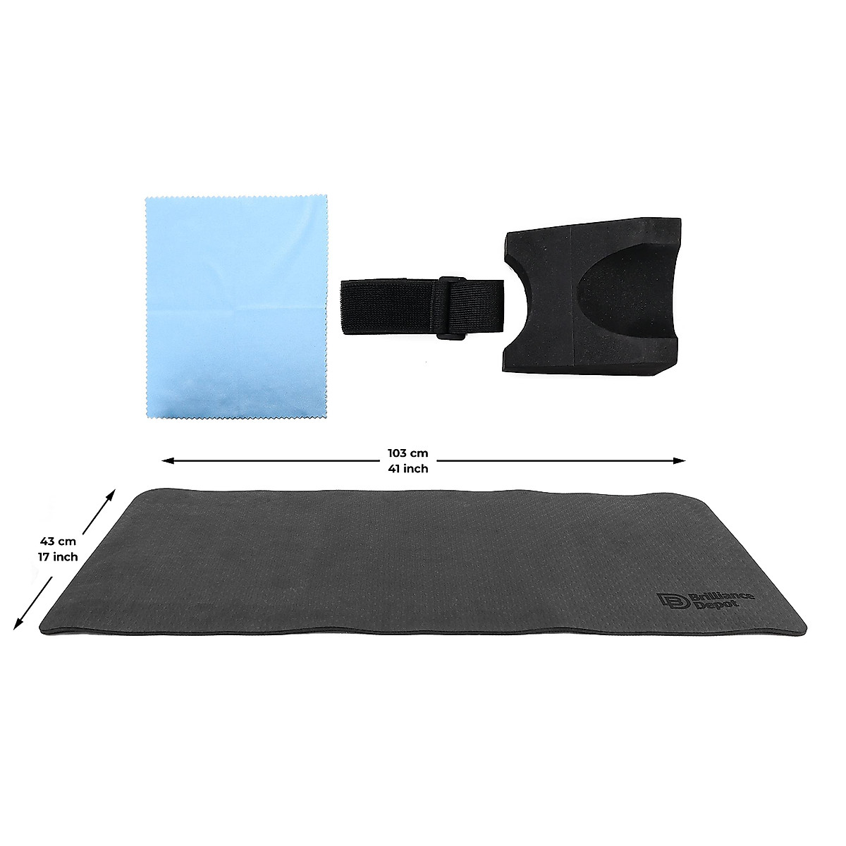 Brilliance Depot Guitar Mat with Cradle Neck Support - Durable, Non-Slip High Quality TPE Material - Complete with Microfiber Guitar Cloth