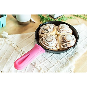 Lodge Silicone Deluxe Dolly Parton Hot Handle Holder - Dishwasher Safe Hot Handle Holder Designed for Lodge Cast Iron Skillets - Reusable Heat Protection Up to 500° - Roller-Disco Pink