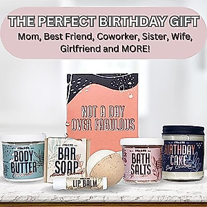 WAX & WIT Best Friend Birthday Gifts for Women, Unique Birthday Gifts for Sister & Friends, Happy Birthday Gift Basket for Women, Happy Birthday Gift Set, Not a Day Over Fabulous - 7 Piece Set