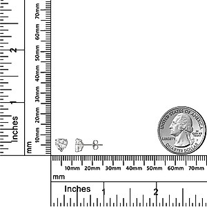 AVORA 10K White Gold 6mm Heart-shaped Simulated Diamond Cubic Zirconia (CZ) Stud Earrings