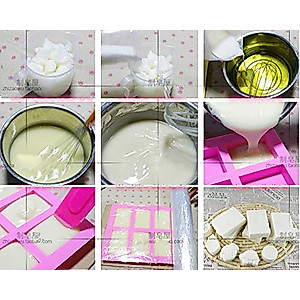 Voulosimi Soap Molds kit-2 Pcs 42 oz Loaf Flexible Rectangular Silicone Soap Mold 6 Cavities Silicone Mold with Wood Box