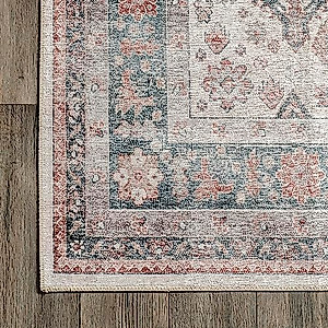 nuLOOM Bex Faded Stain-Resistant Machine Washable Area Rug, 8x10, Ivory Multi