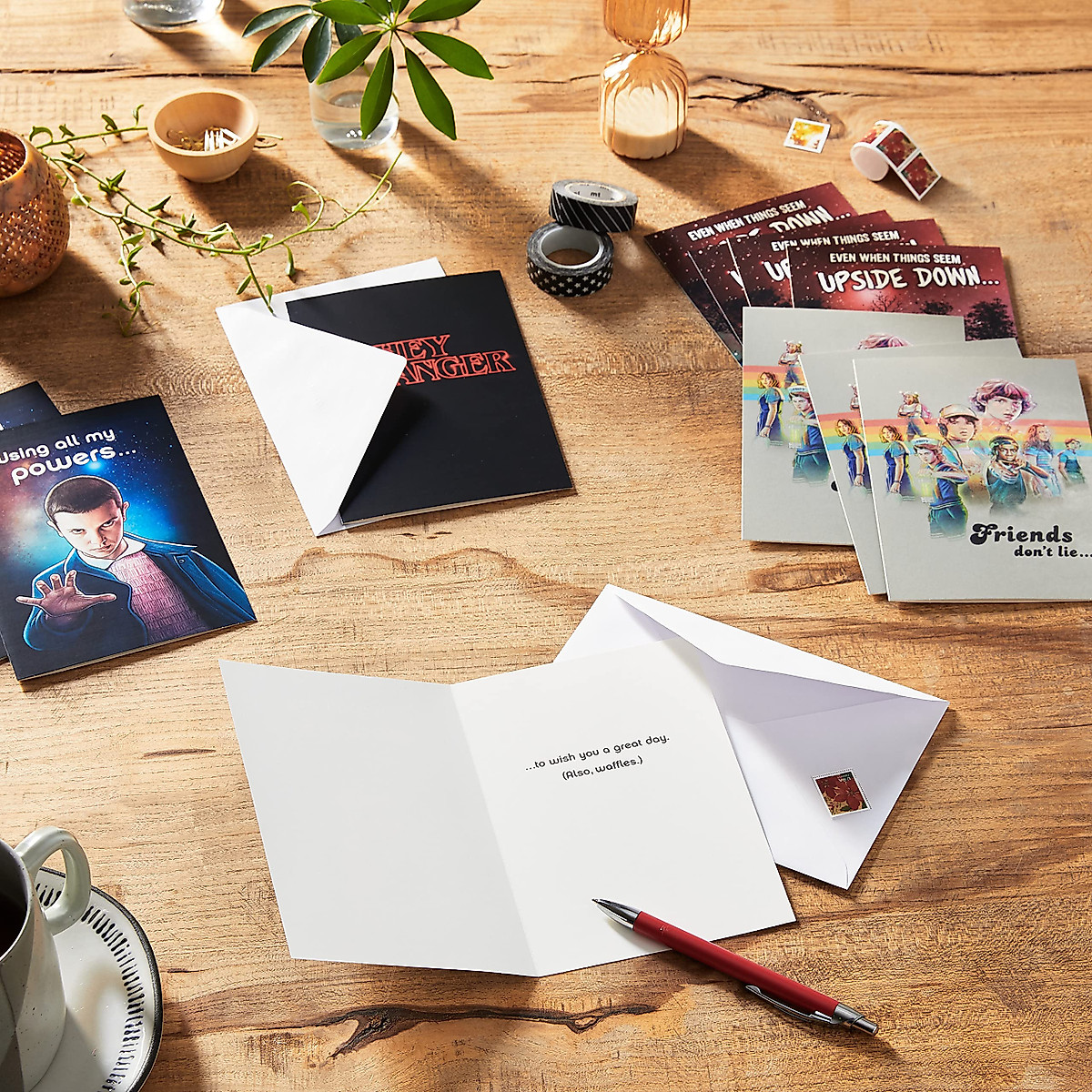 Hallmark Stranger Things All Occasion Cards Assortment, 16 Cards with Envelopes (Birthday Cards, Thinking of You Cards, Blank Cards, Friendship Cards)