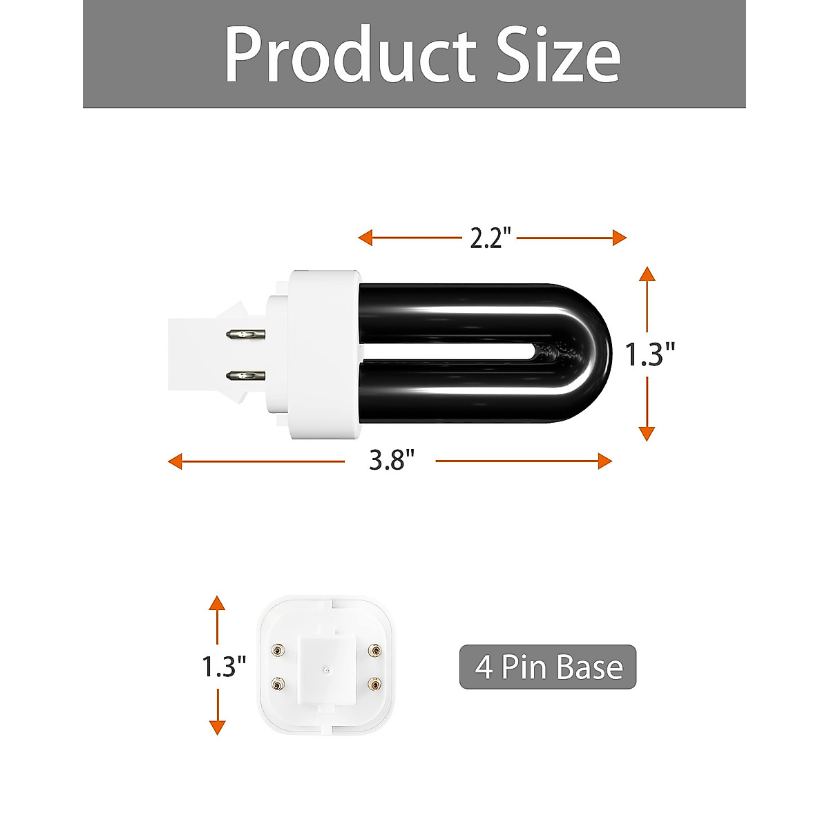Dichroma 41050 7W Replacement Bulbs Compatible with Dynatrap DT1260 DT1050 DT1100 DT1210 DT1250 1/2 Acre Insect and Mosquito Trap Light, 4 Pack