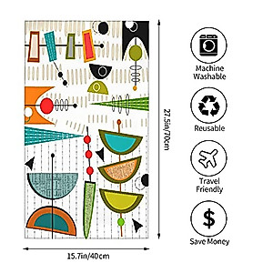 COVASA Geometry Hand Towels for Bathroom,Set of 2,Mid-Century Modern Abstract #56,Soft Absorbent Small Bath Towel Kitchen Dish Guest Towel for Men Women,Bathroom Decor 15.7"x27.5"