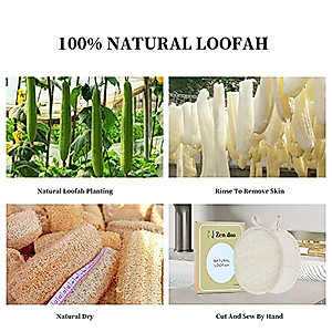 Natural Loofah Sponge Exfoliating Body Scrubber for Shower,Zenidoo Bath Shower Loofa Sponge for Women and Men,Made with Eco-Friendly and Biodegradable Luffa Pads,Large Size(2 Pack)
