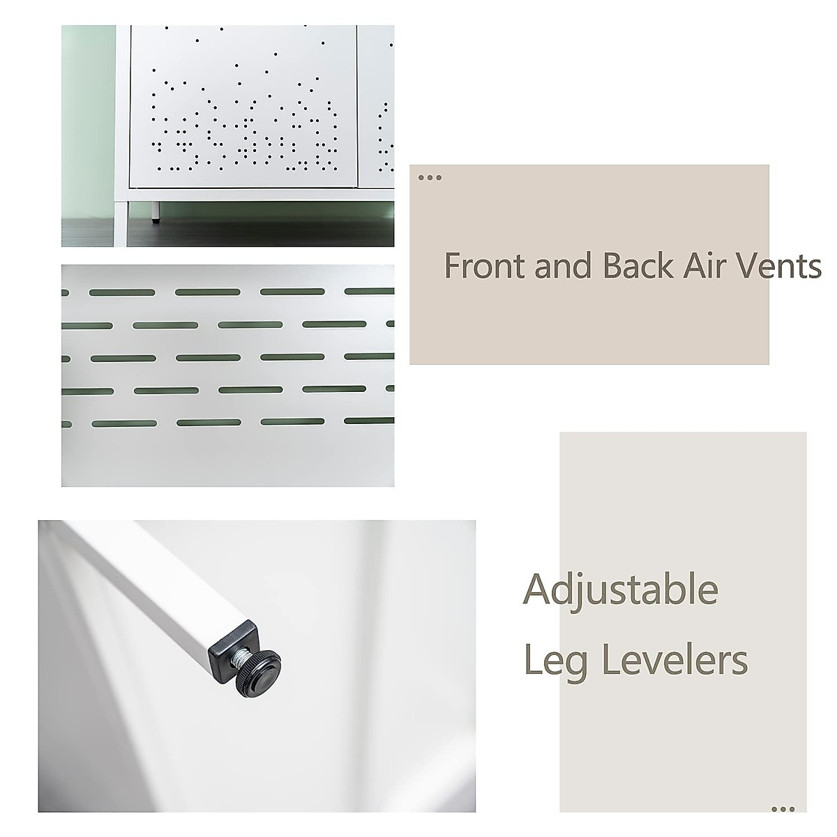 CJF Storage Cabinet, Metal Wardrobe Armoire Closet with Hanging Rod for Bedroom, Laundry Room(White)