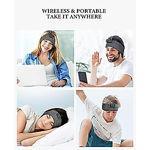 Sleep Headphones Wireless Headband, Music Sleeping Headband Ultra-Soft Headband Headphones for Side Sleepers, Birthday Christmas Sleeping Gifts for Women Men