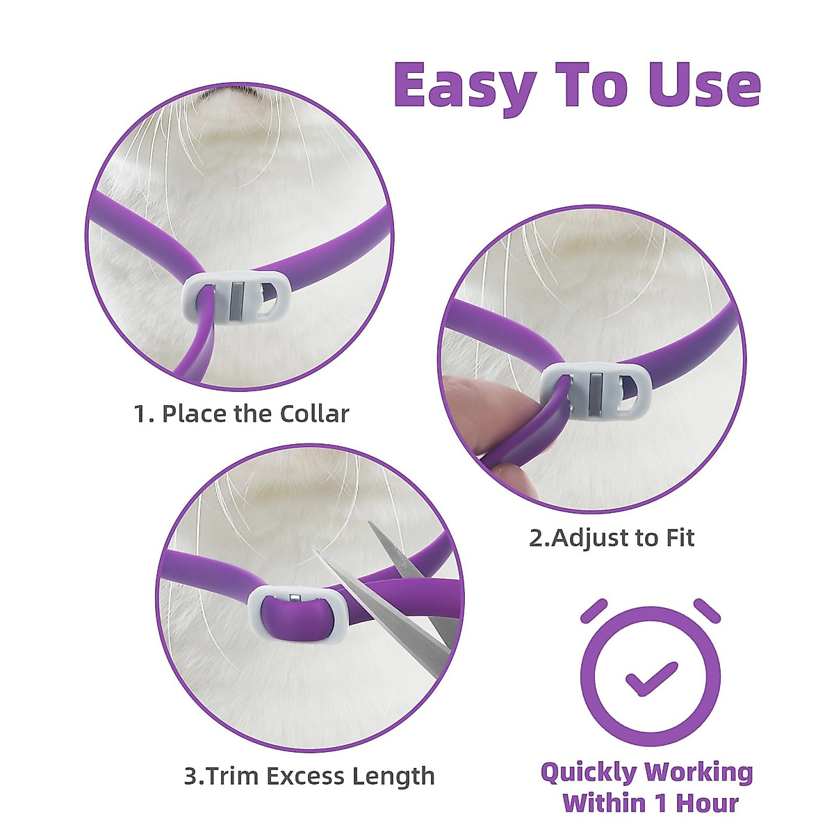 Cat Calming Collar for Cats, Pheromone Collar for Cats, Adjustable Efficient Relieve Reduce Anxiety Cat Collars for Pets with 60 Days Long Calming Effect for Small, Medium and Large Cats, 4Pcs