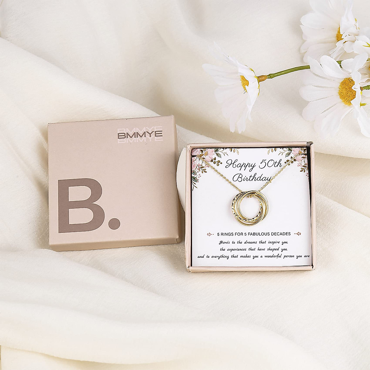 BMMYE 60th Birthday Gifts for Women, Gold Silver Necklace Circle Pendant Mothers Day Jewelry 60 Year Old Birthday Gifts Ideas for Mom Friend