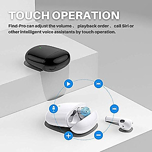 iKF Find Pro Wireless Earbuds Built-in Mic,Waterproof Bluetooth 5.0 in-Ear Headphones with Charging Case, Volume Control Stereo TWS Earphones for Sport (White)…