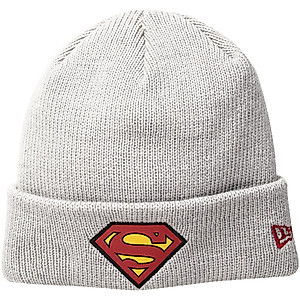 New Era Cap Men's Superman Heather Gray Cuff Knit Beanie, One Size