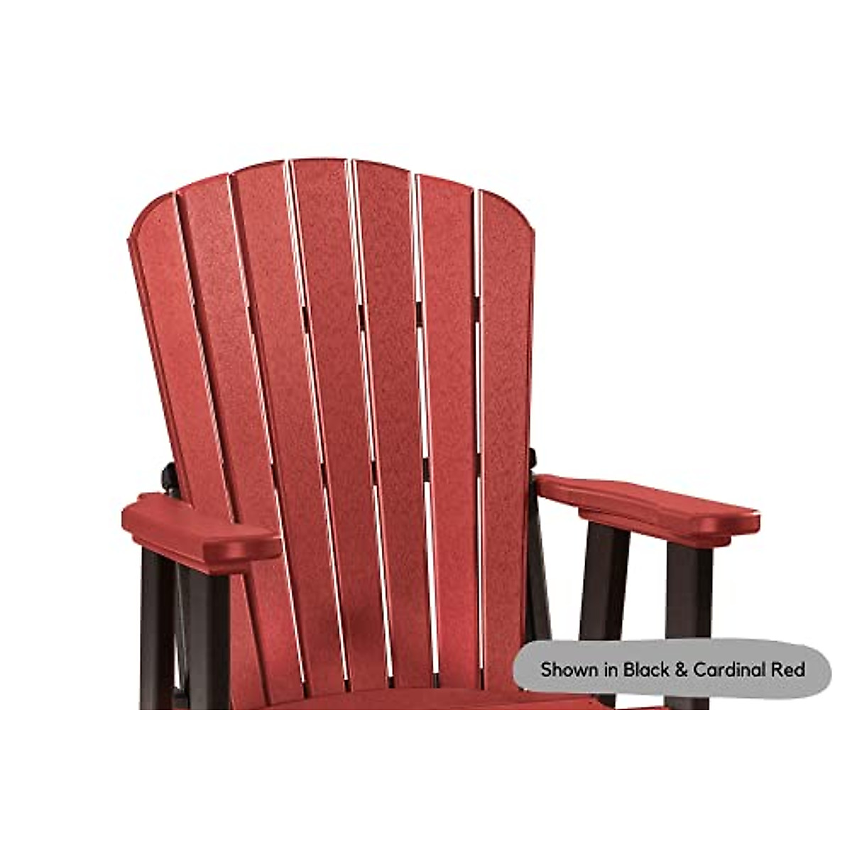 DutchCrafters Slat Fan Back Poly Adirondack Swivel Glider Outdoor Patio Chair (Tudor Brown & Weatherwood)